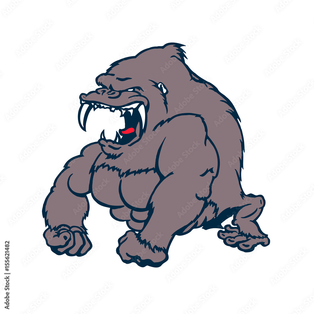 Roaring Gorilla Cartoon