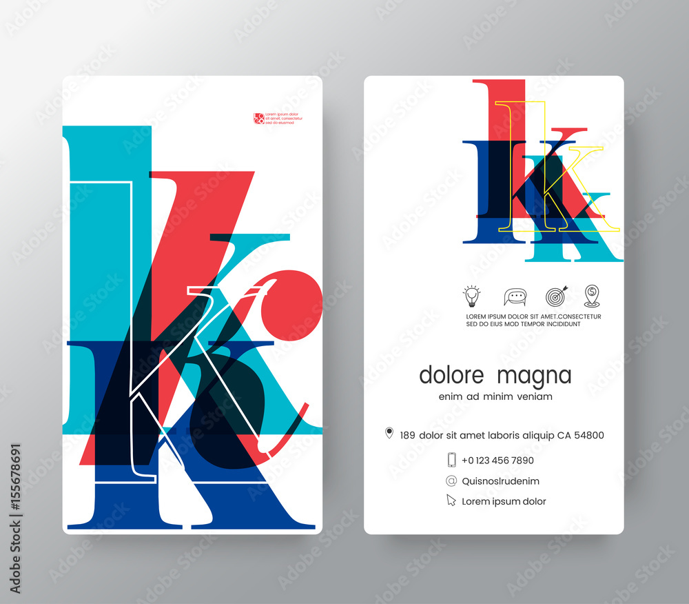 Logo number K business card design template. Vector graphic design ...
