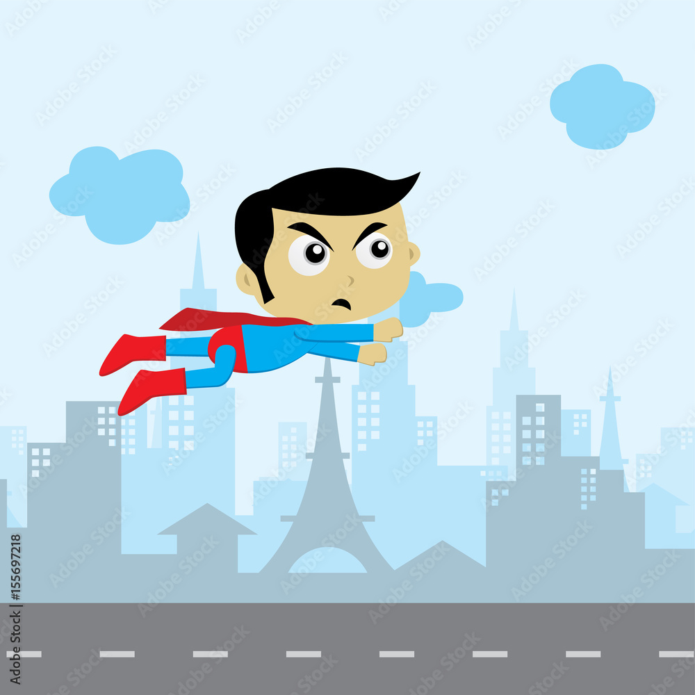 cartoon superhero game asset theme hero vector art Stock Vector | Adobe ...