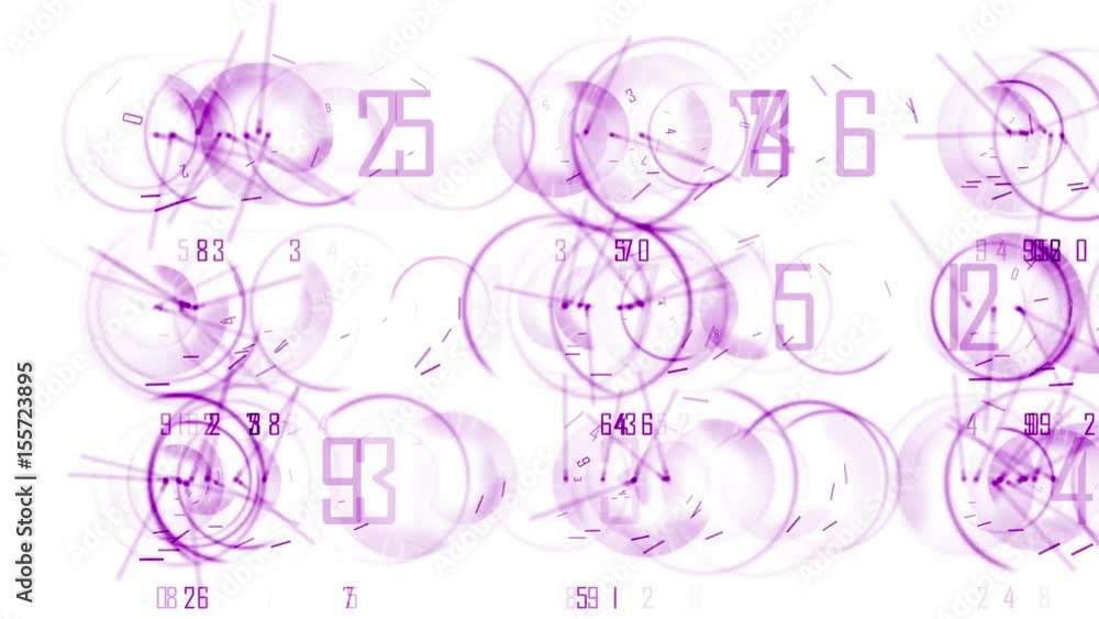 4k Circle round digit time clocks & digital wheels background,trade ...