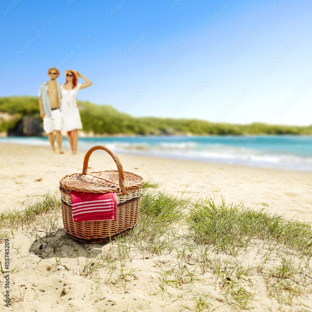 picnic on beach Stock Photo | Adobe Stock