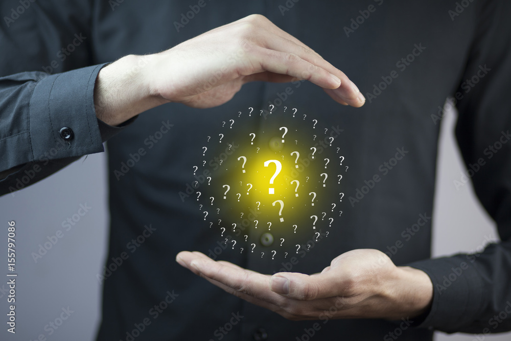 Question Marks with businessman Stock Photo | Adobe Stock