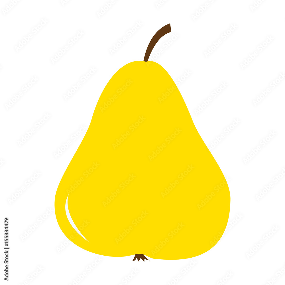 Big fresh yellow pear icon. Healthy food lifestyle. Fruit collection ...