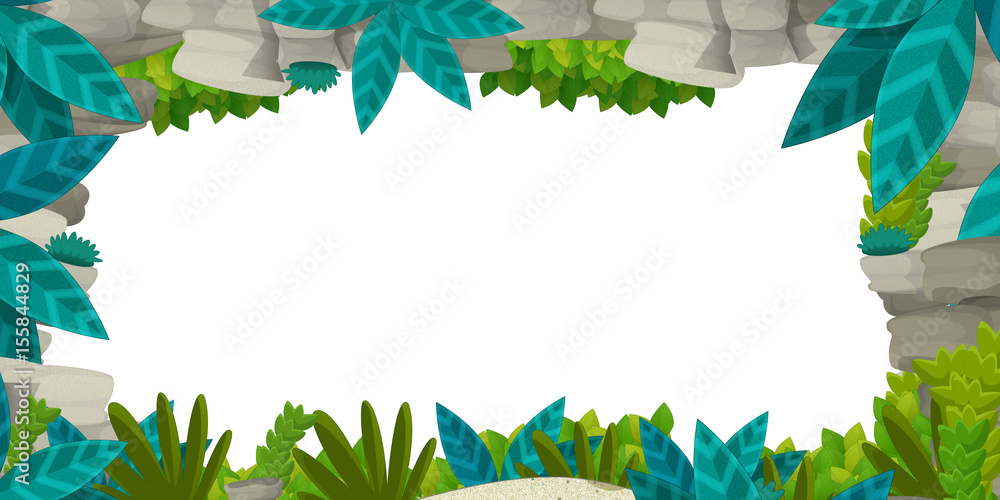 cartoon nature frame for different usage - illustration for children ...