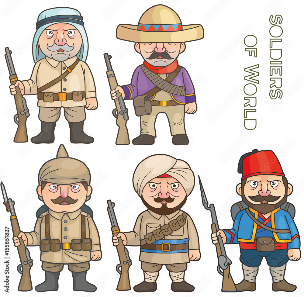 cartoon soldiers of world set of images Stock Illustration | Adobe Stock