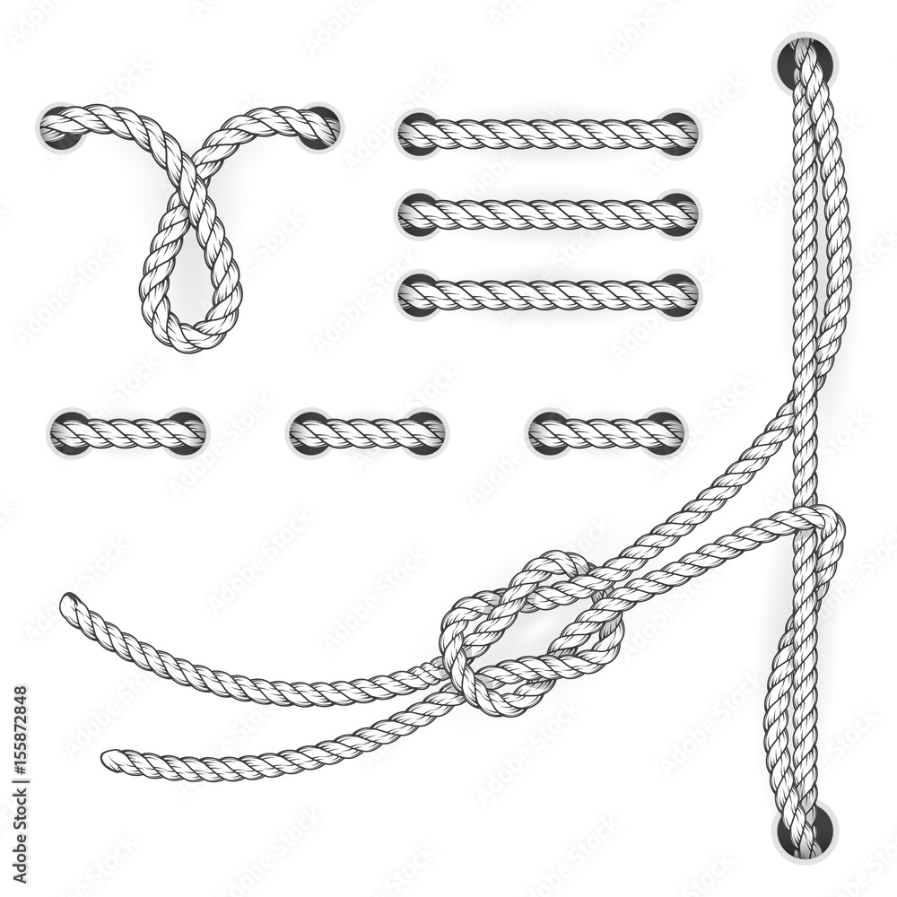 Attested document rope stitchs and loops - file filing suturing Stock ...