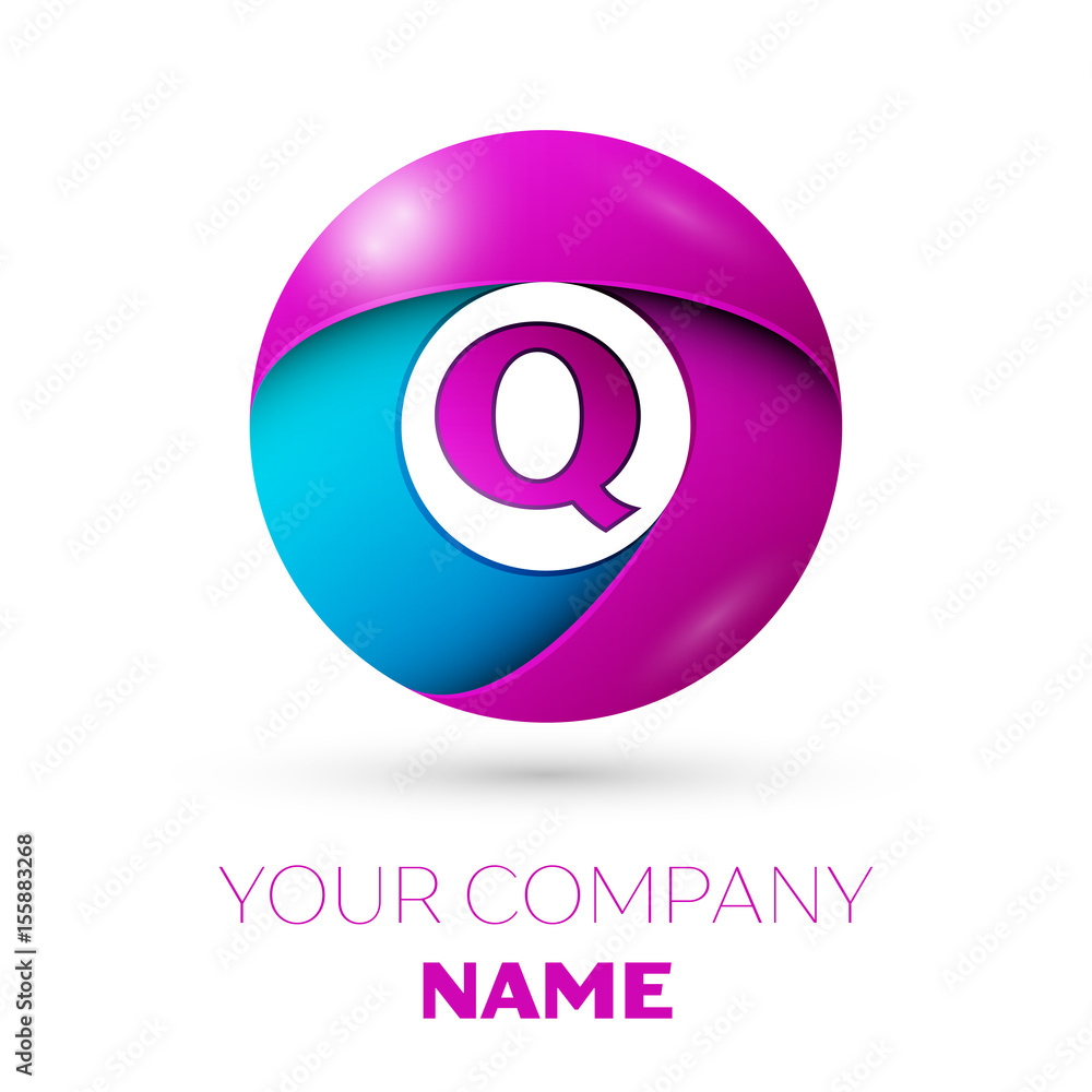 Letter Q vector logo symbol in the colorful circle on white background ...