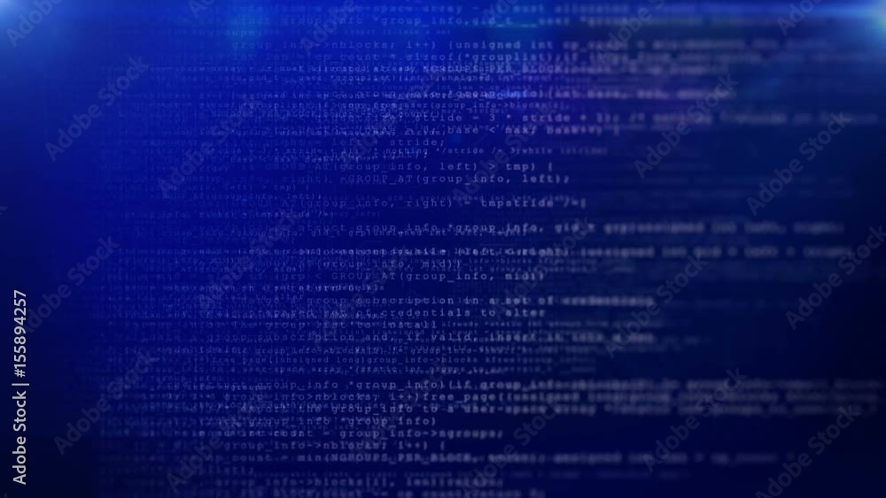 Digital computer Data Code Text.Hacking techno text on blue background ...