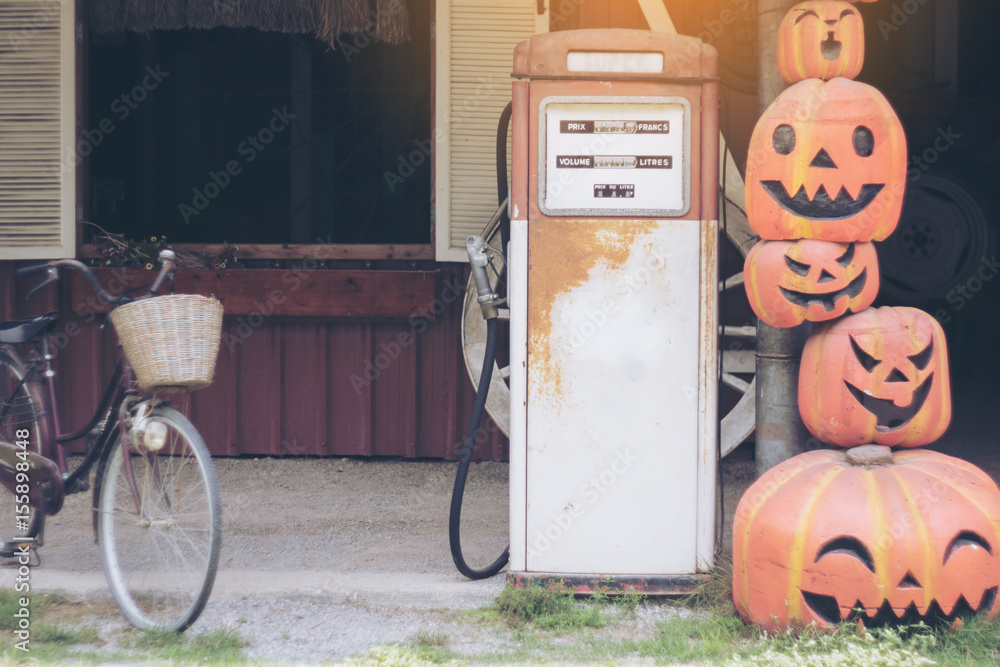 aged and worn vintage photo of old gas pump Stock Photo | Adobe Stock