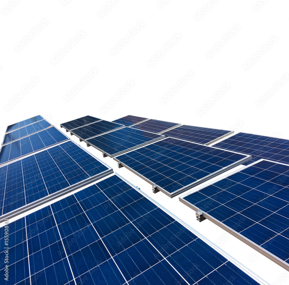 Solar Panels isolated in white background for solar energy concept ...