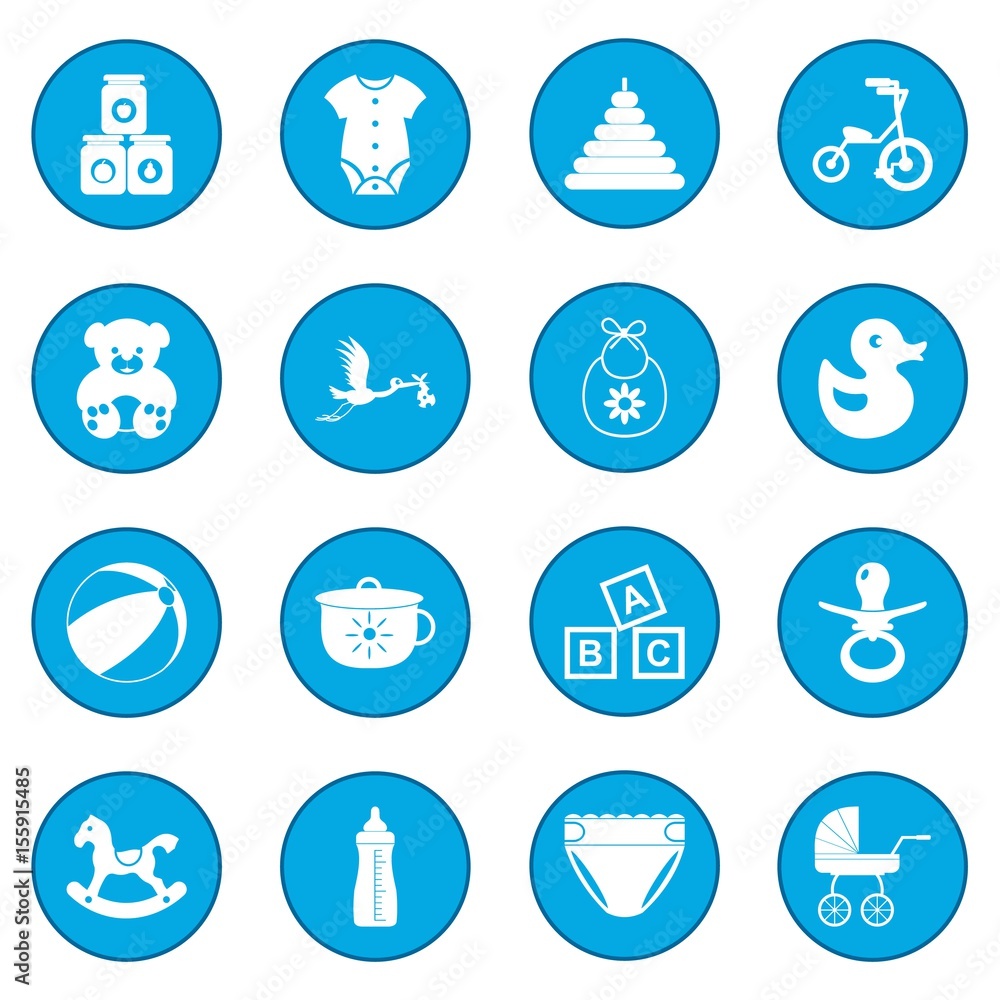 Baby icon blue Stock Vector | Adobe Stock
