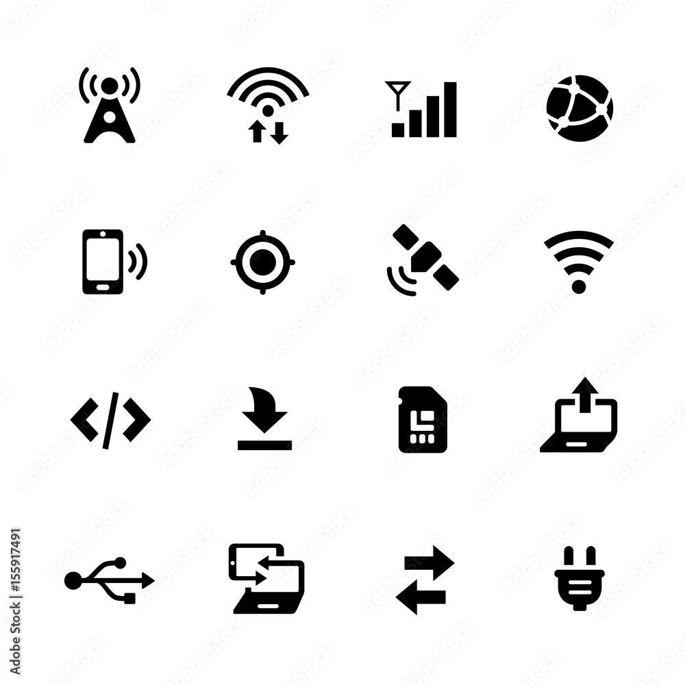 Connectivity Icons // Black Series - Vector icons for your digital or ...
