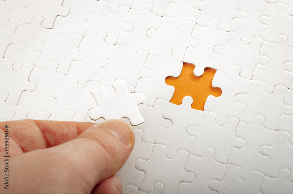 Completing final task, missing jigsaw puzzle pieces and business ...
