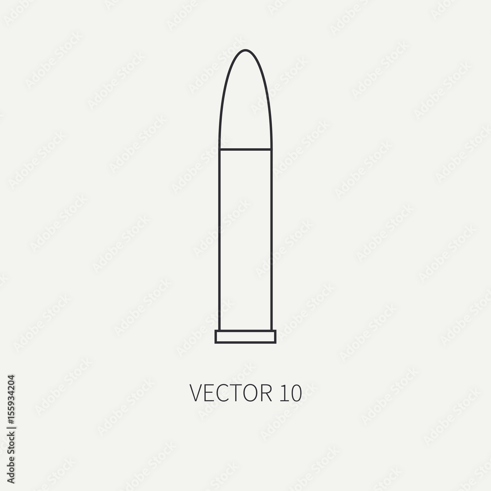 Line flat vector military icon artillery shells. Army equipment and ...