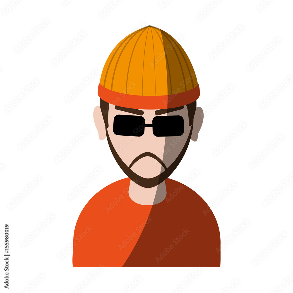 suspicious looking man with sunglasses criminal icon image vector ...