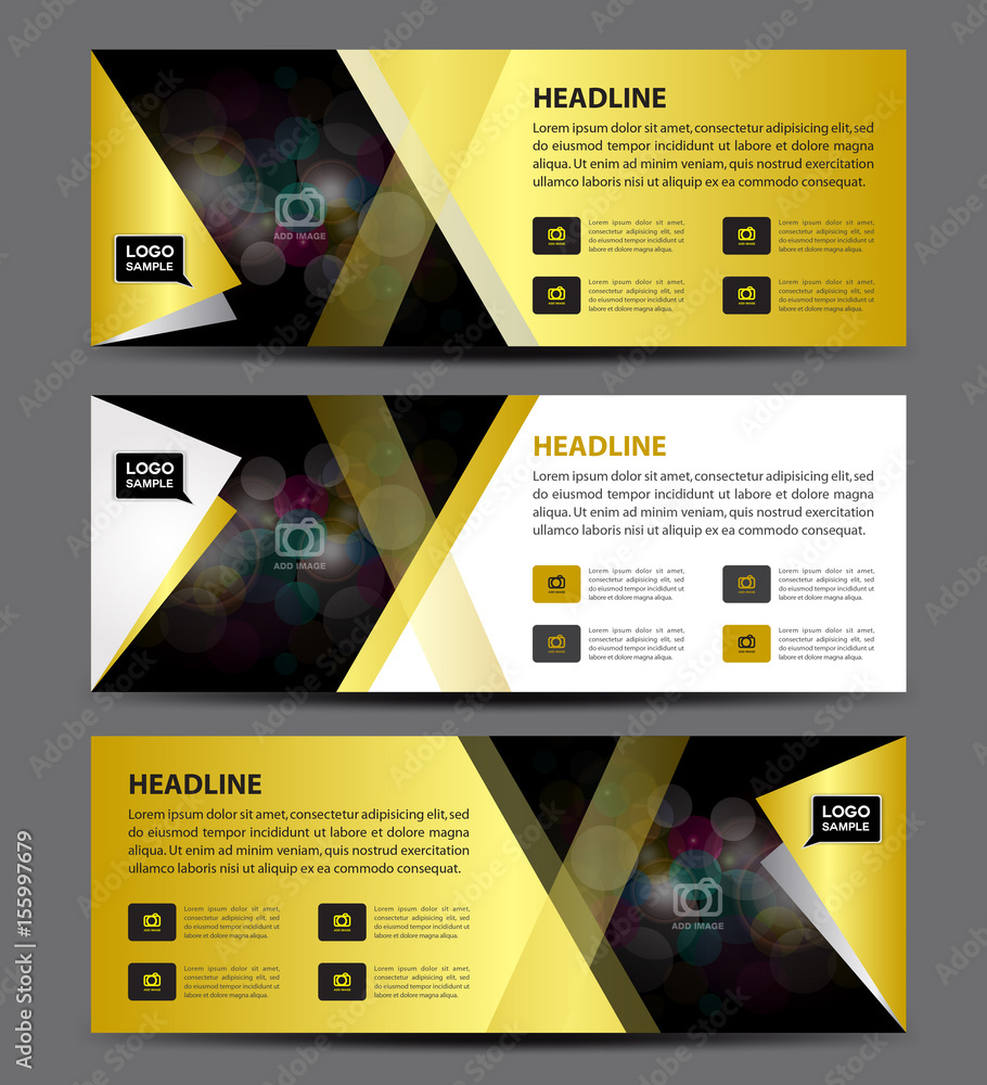 Cosmetics Banner designTemplate vector, horizontal banner, Gold banner ...
