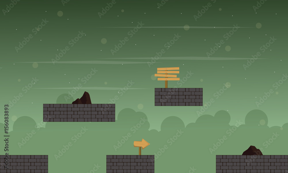 Collection green background scenery for game Stock Vector | Adobe Stock