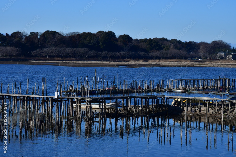 Morning view of Tatara Swamp in Winter. At Tatebayashi, Gunma, Japan ...