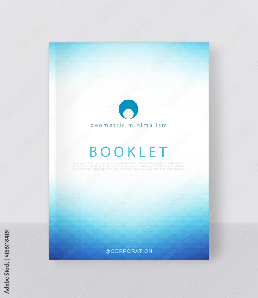 Vector illustration of a blue brochure template. Modern booklet, flyer ...