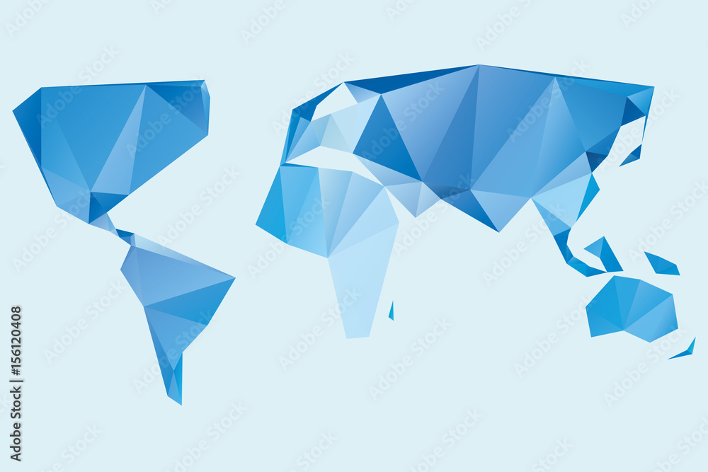 Triangle world map vector illustration. Stylize world map, technology ...