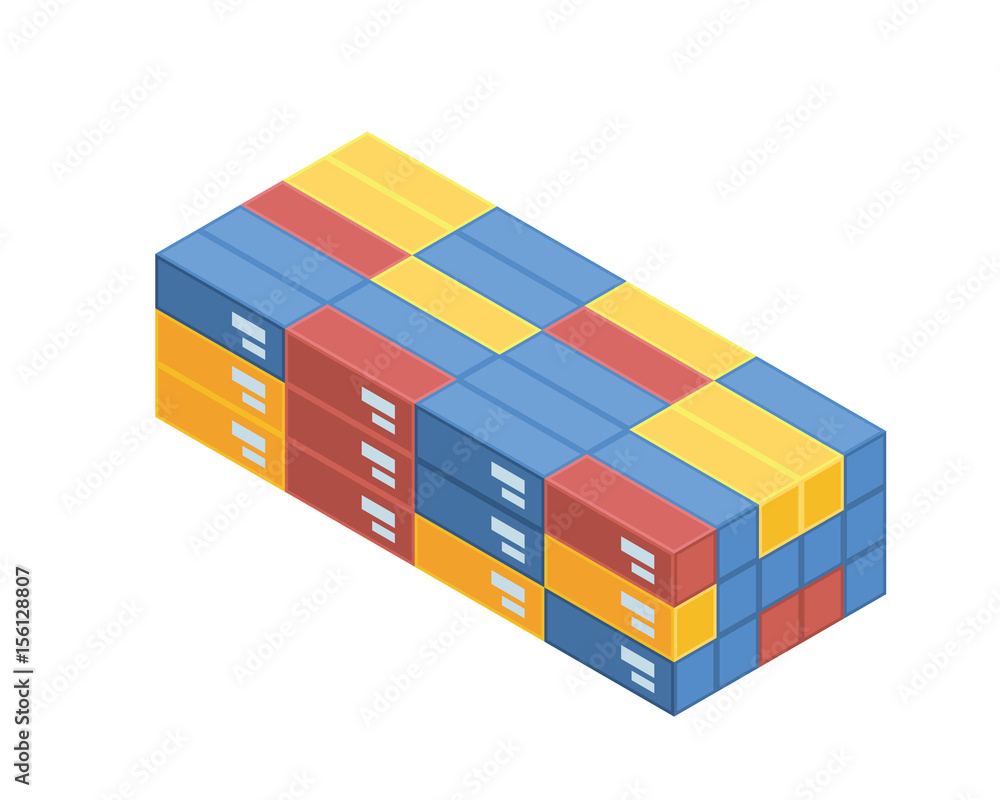 Modern Industrial Port And Cargo Harbor Illustration Asset - A Group Of ...