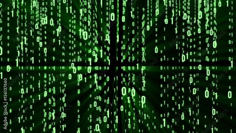 Abstract Matrix Background. Binary Computer Code. Coding and Hacker ...