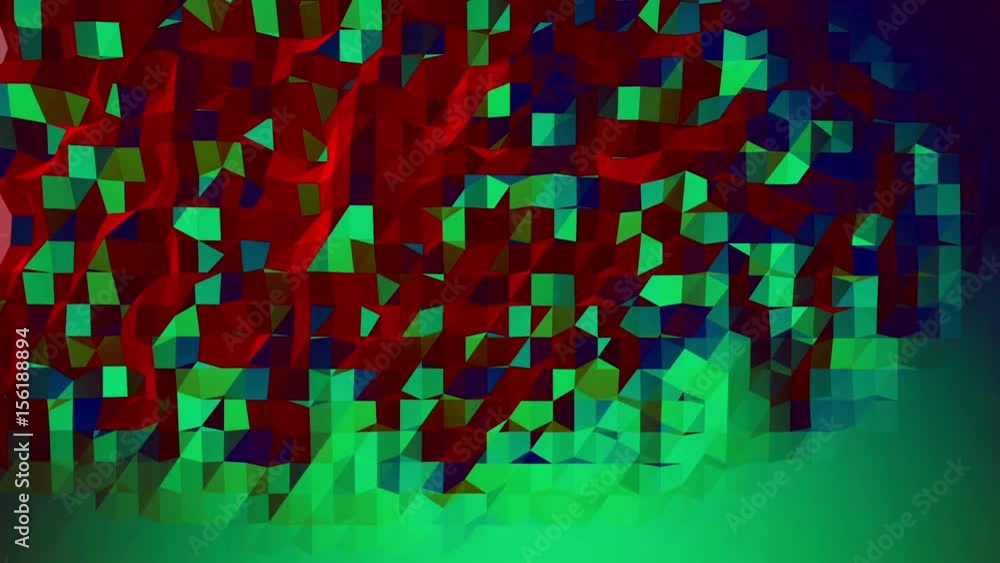 Vidéo Stock Cartoon modern 3D design. Abstract shining red low poly ...