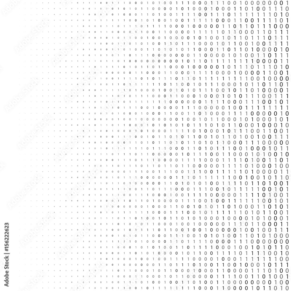 Binary Code Halftone Background Zero And One Abstract Symbols Coding Programming Concept
