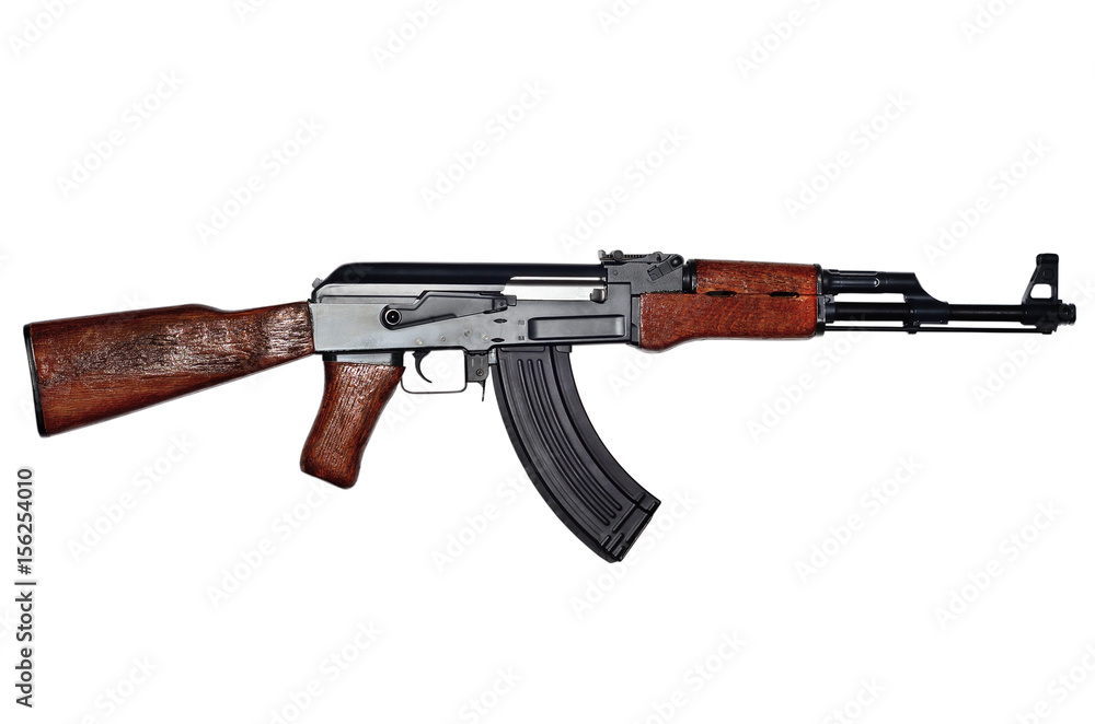Assault rifle on white background Stock Photo | Adobe Stock