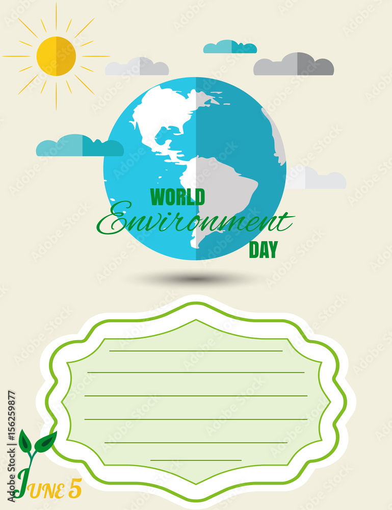 Vector World Environment Day poster on the light background with blue ...
