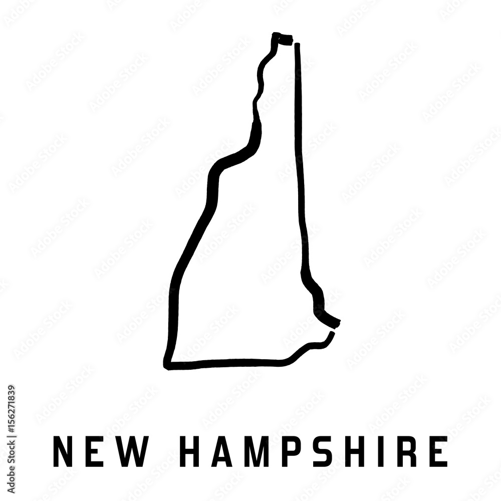 New Hampshire simple map shape Stock Vector | Adobe Stock