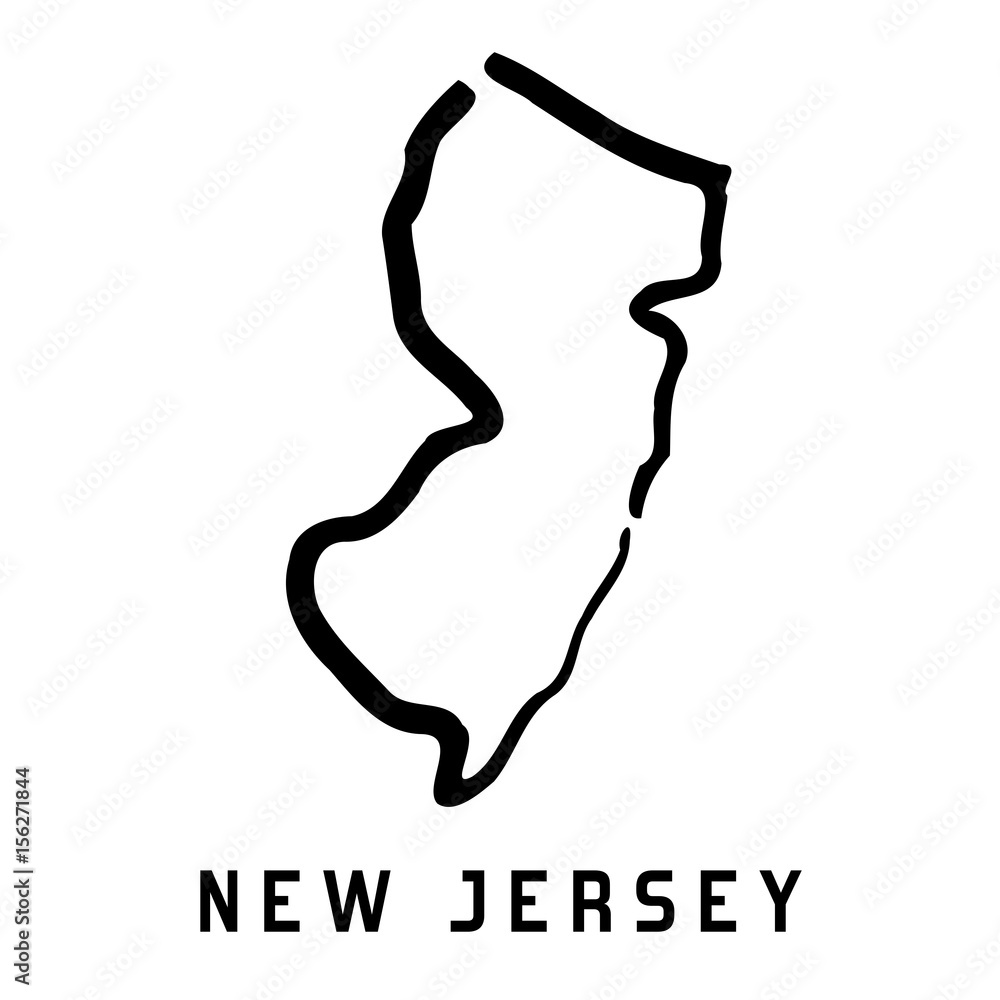 New Jersey simple map shape Stock Vector | Adobe Stock