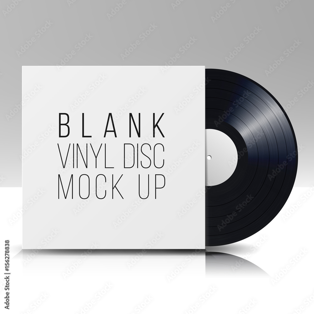 Vinyl Disc. Blank Isolated White Background. Realistic Empty Template ...