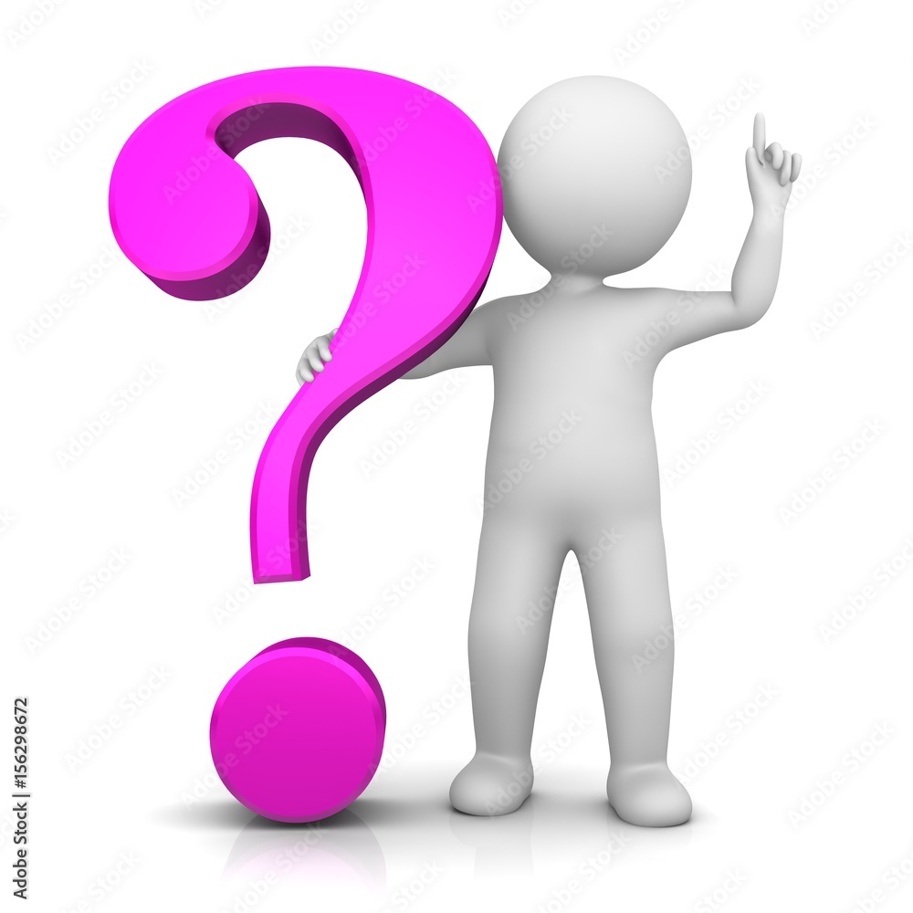 question mark pink rose 3d interrogation point asking sign isolated on ...