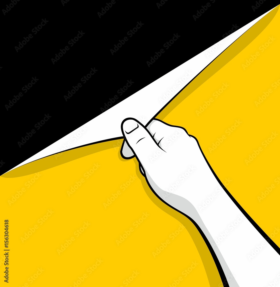 Hand removing decal Stock Vector | Adobe Stock