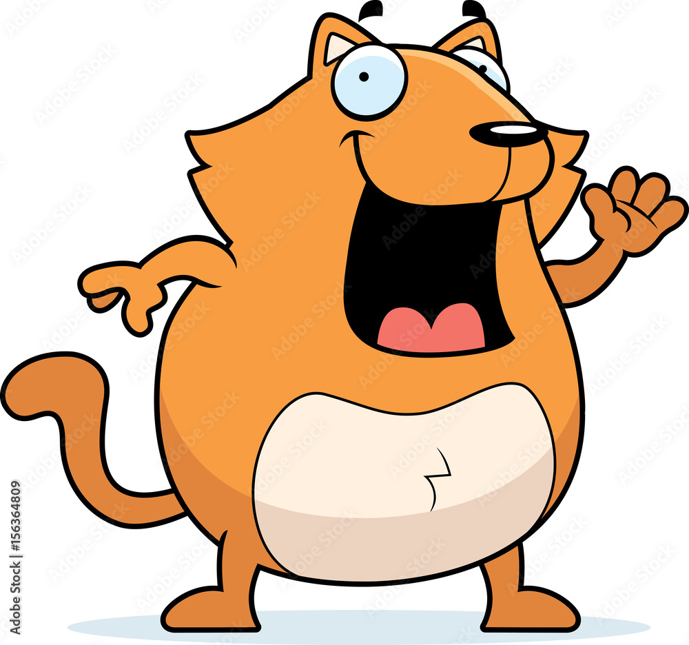 Cat Waving Stock Vector | Adobe Stock