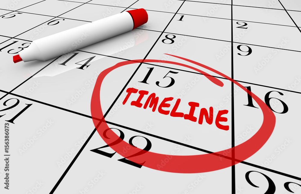 Timeline Calendar Days Dates Schedule 3d Illustration Stock ...