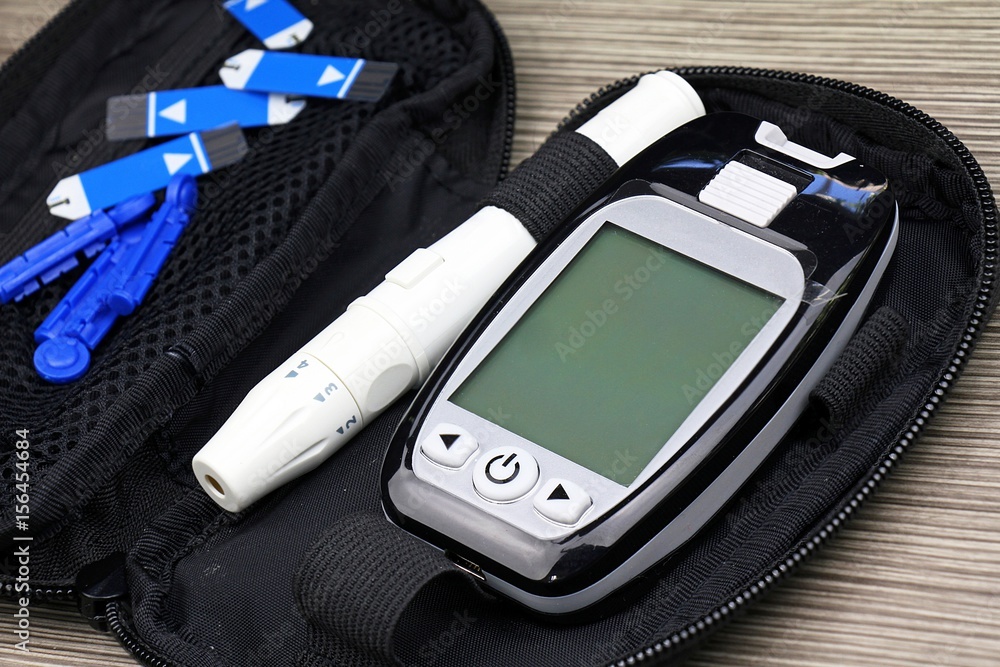 Blood sugar measurement, Diabetic kit, Syringe pen with insulin and ...