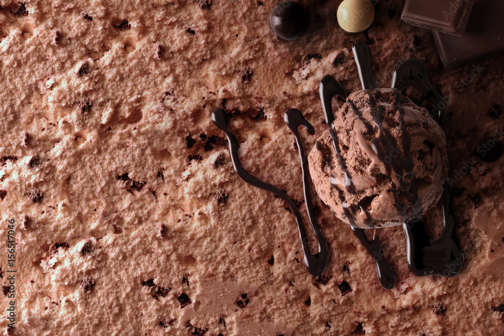 Ice cream flavored choco background top view Stock Photo | Adobe Stock