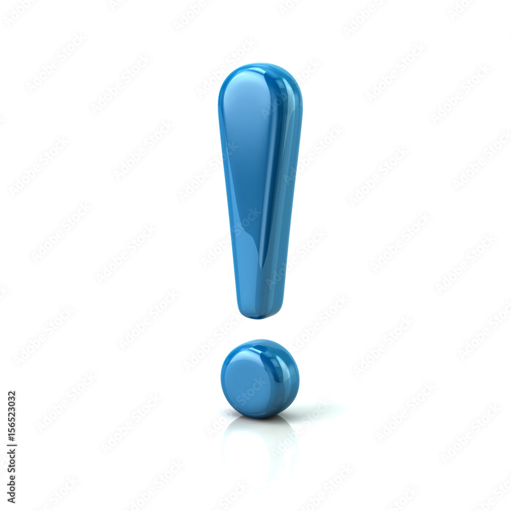 Blue exclamation point sign Stock Illustration | Adobe Stock