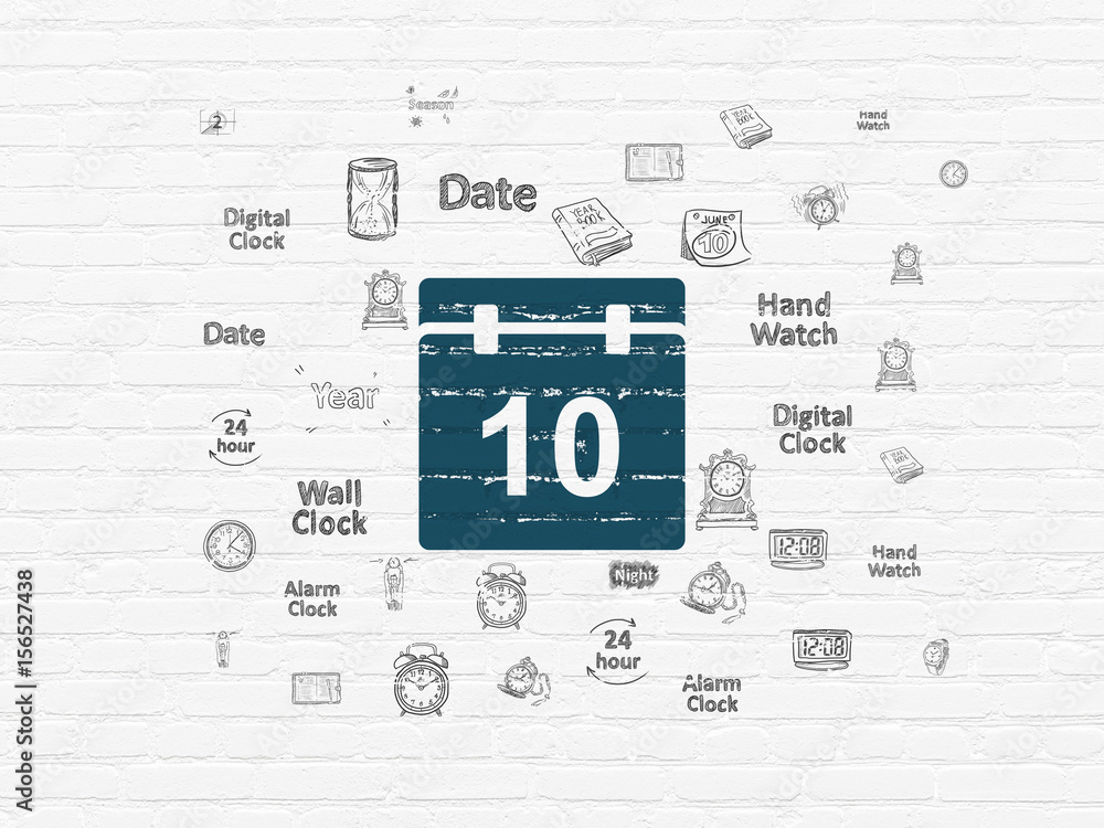 Ilustracja Stock: Time concept: Calendar on wall background | Adobe Stock