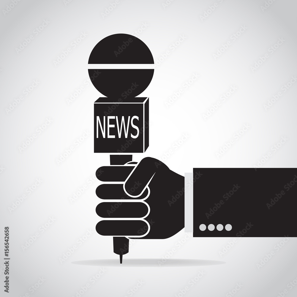 Hand holding microphone icon Stock Vector | Adobe Stock