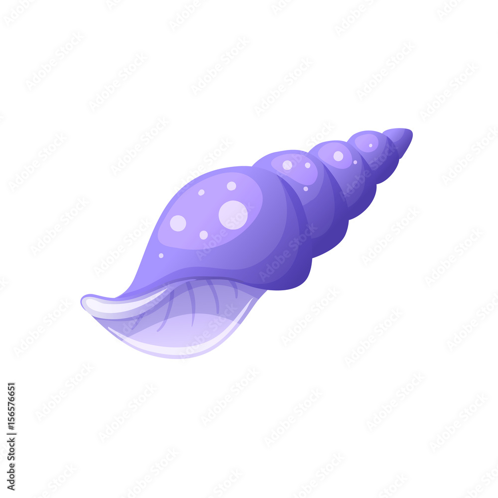 Bright cartoon seashell icon. Colorful shellfish symbol isolated on ...