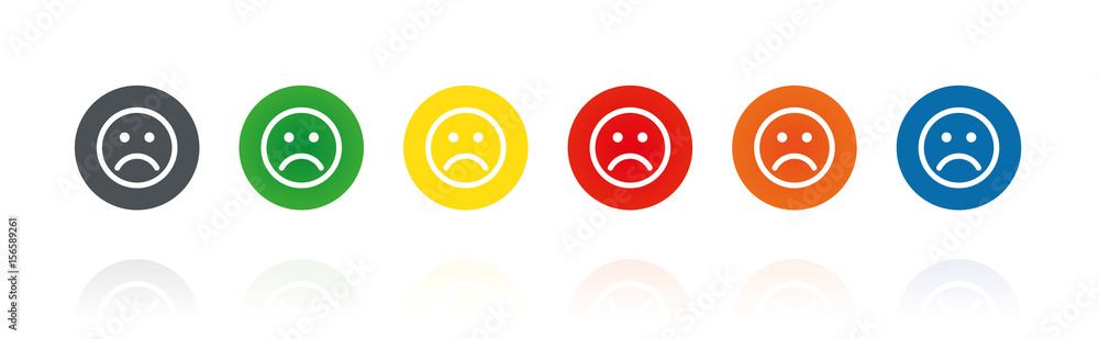 Trauriges Smiley - Farbige Buttons Stock Vector | Adobe Stock