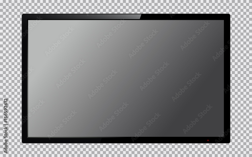 Realistic TV screen. Computer monitor display mockup. Blank television ...