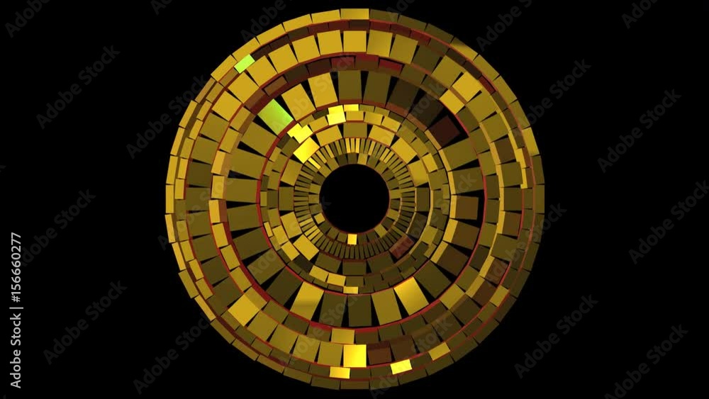 Looped animation on transparent background, set of spinning rings made ...