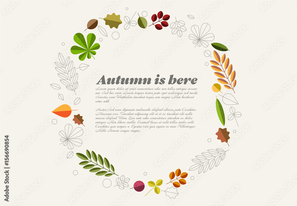 Autumn Leaves Card Layout Stock Template | Adobe Stock