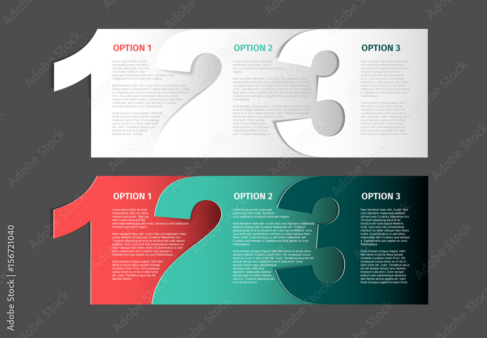 Three Section Numbered Infographic Layout Stock Template | Adobe Stock