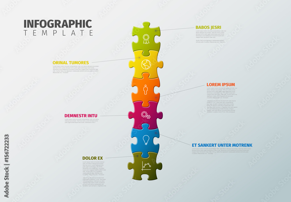 Vertical Puzzle Piece Infographic Layout Stock Template | Adobe Stock