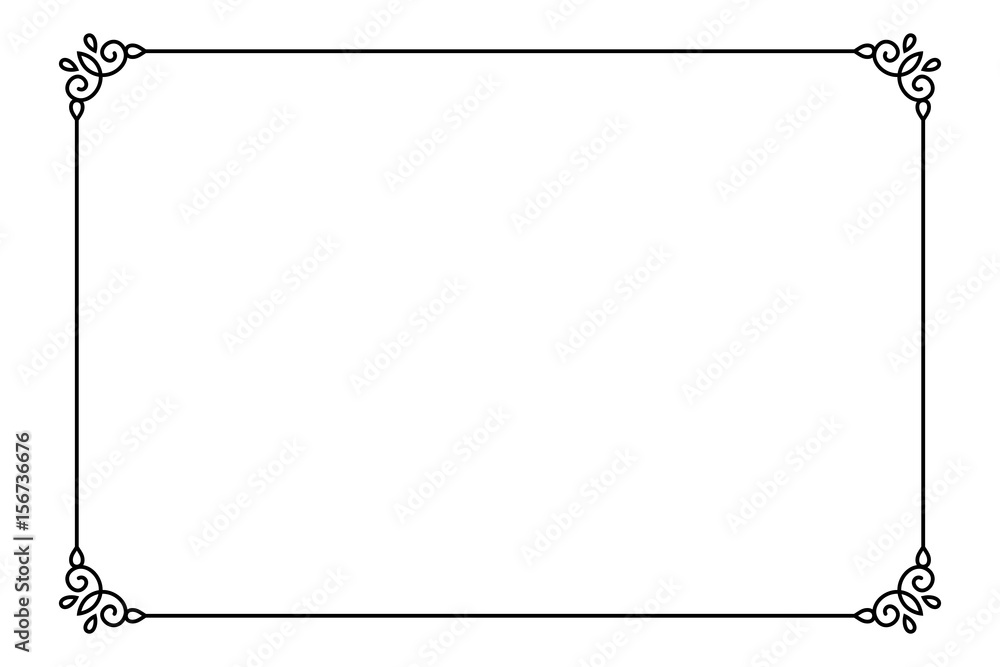 Ornamental decorative page frame. Vector Line style border template ...